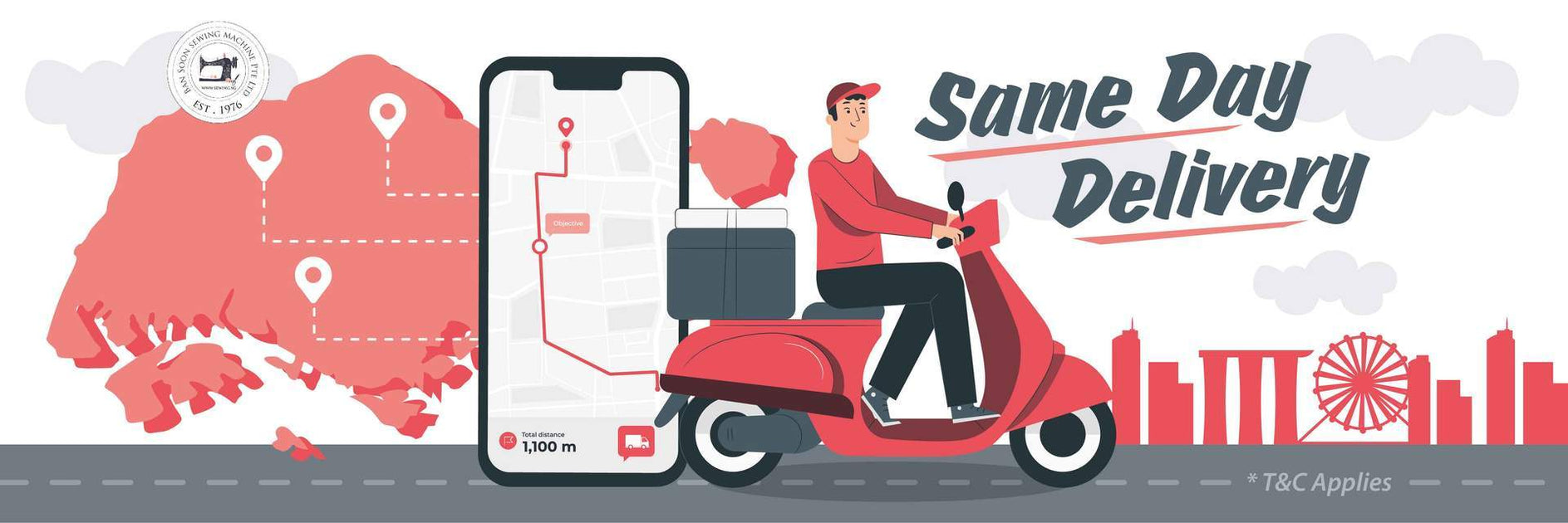 SAME DAY DELIVERY — Ban Soon Sewing Machine Pte Ltd