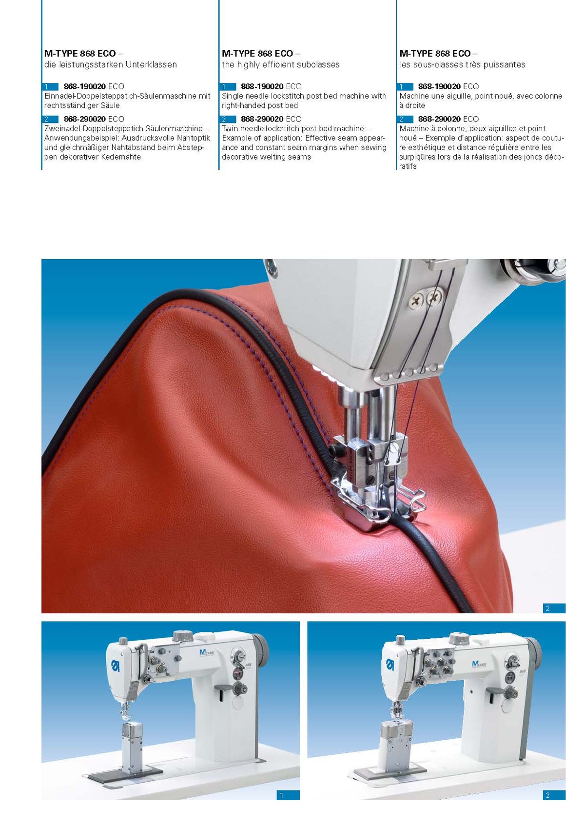 Dürkopp Adler 868-190020M Post-Bed Triple Feed Lockstitch Sewing Machi ...