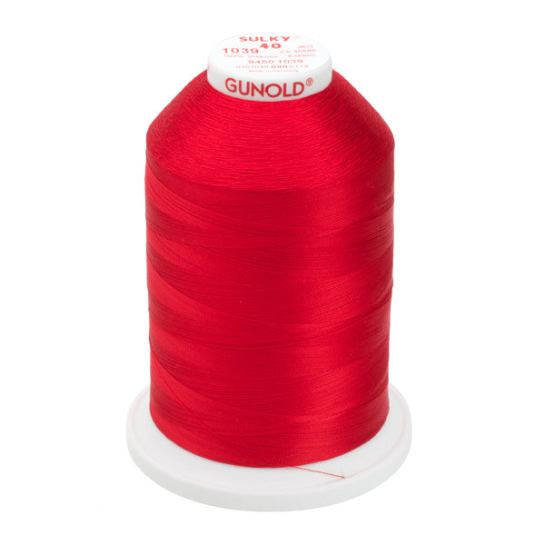 Gunold Rayon Embroidery Thread - Sulky 40 - 5000m - 1039 - True Red ...