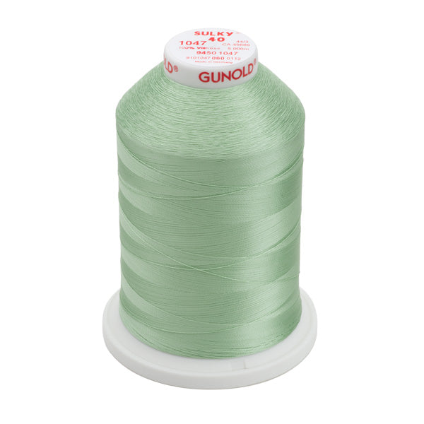Gunold Rayon Embroidery Thread - Sulky 40 - 5000m - 1047 - Mint Green ...