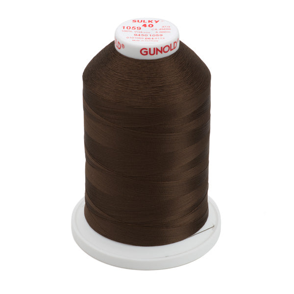 Gunold Rayon Embroidery Thread - Sulky 40 - 5000m - 1059 - Dk. Tawny B ...