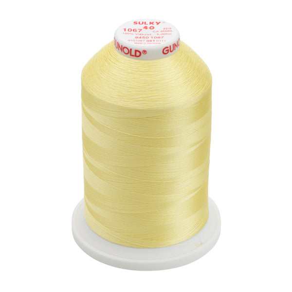 Gunold Rayon Embroidery Thread - SULKY 40 - 5000m - 1067 - Lemon Yello ...