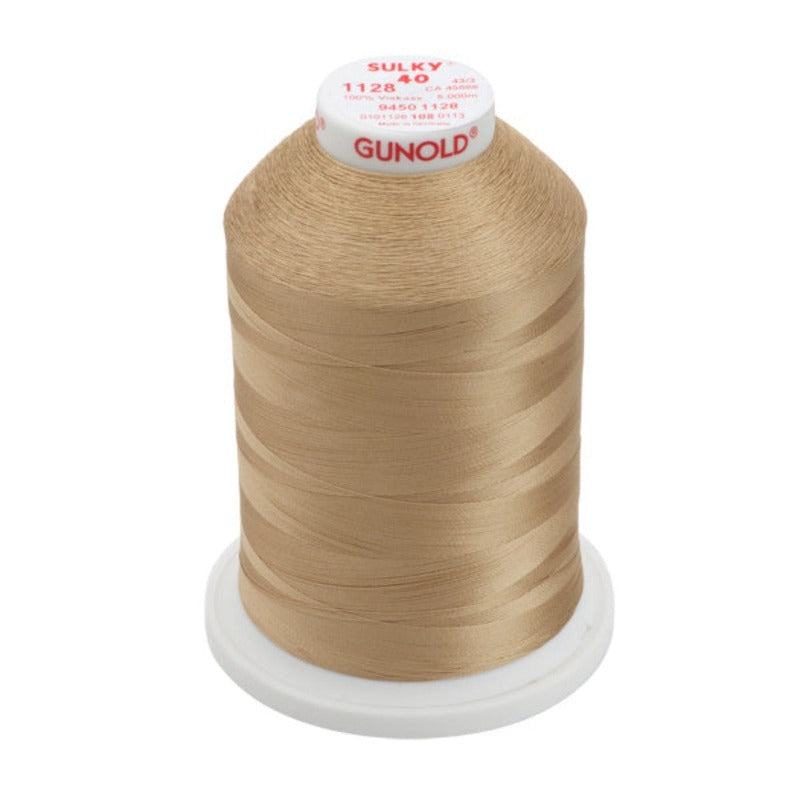 Gunold Rayon Embroidery Thread - SULKY 40 - 5000m - 1128 - Dk. Ecru ...