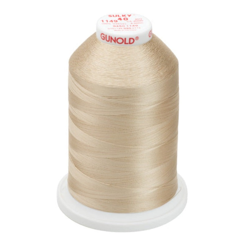 Gunold Rayon Embroidery Thread - SULKY 40 - 5000m - 1149 - Deep Ecru ...