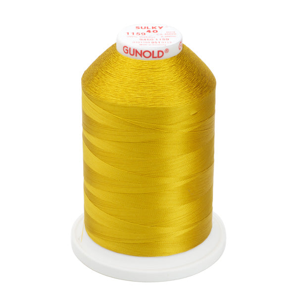 Gunold Rayon Embroidery Thread - SULKY 40 - 5000m - 1159 - Temple Gold ...
