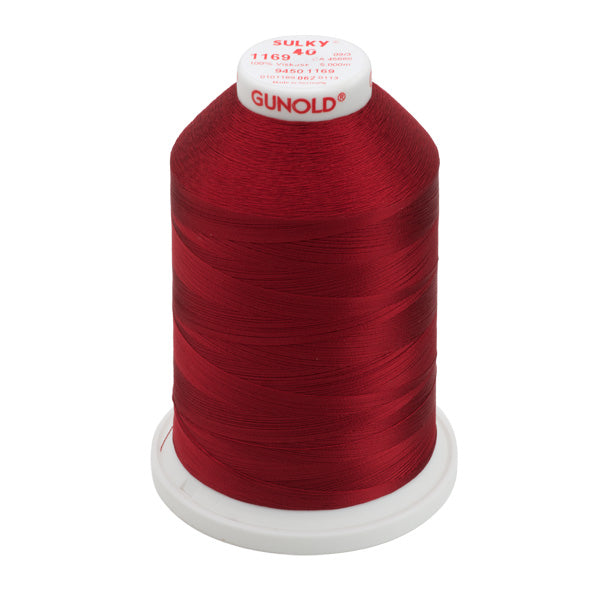 Gunold Rayon Embroidery Thread - Sulky 40 - 5000m - 1169 - Bayberry Re ...