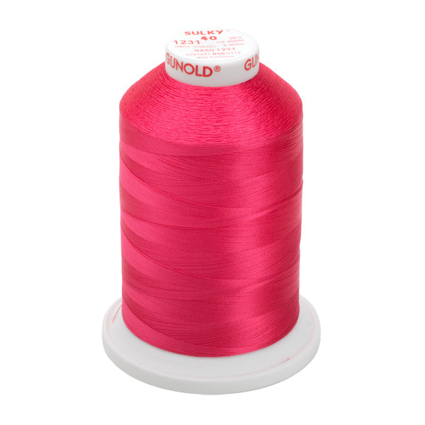 Gunold Rayon Embroidery Thread - Sulky 40 - 5000m - 1231 - Med. Rose ...