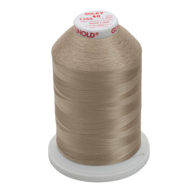 Gunold Rayon Embroidery Thread - SULKY 40 - 5000m - 1389 - Mocha — Ban ...