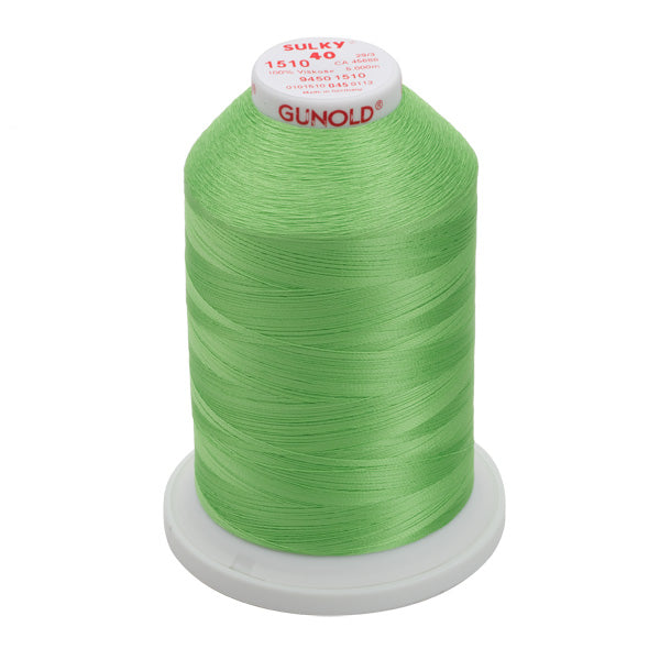 Gunold Rayon Embroidery Thread - Sulky 40 - 5000m - 1510 - Lime Green ...