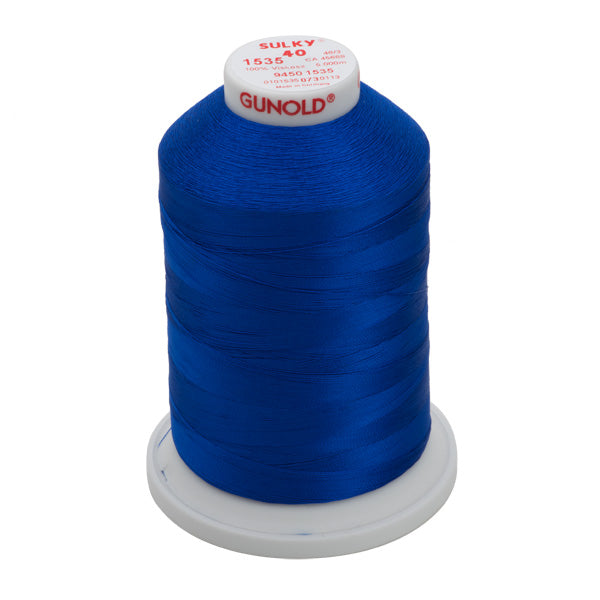 Gunold Rayon Embroidery Thread - Sulky 40 - 5000m - 1535 - Team Blue ...