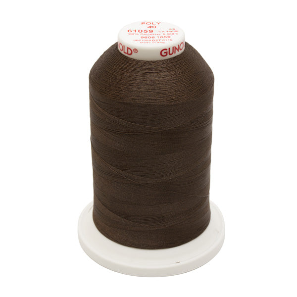 Gunold Embroidery Thread - POLY 40 - 5000m - 61059 - Dark Tawny Brown ...