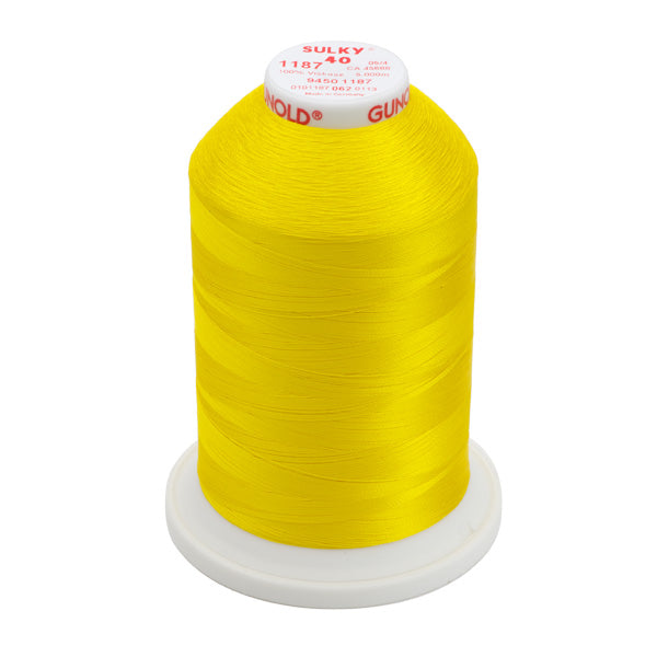 Gunold Rayon Embroidery Thread - SULKY 40 - 5000m - 1187 - Mimosa Yell ...