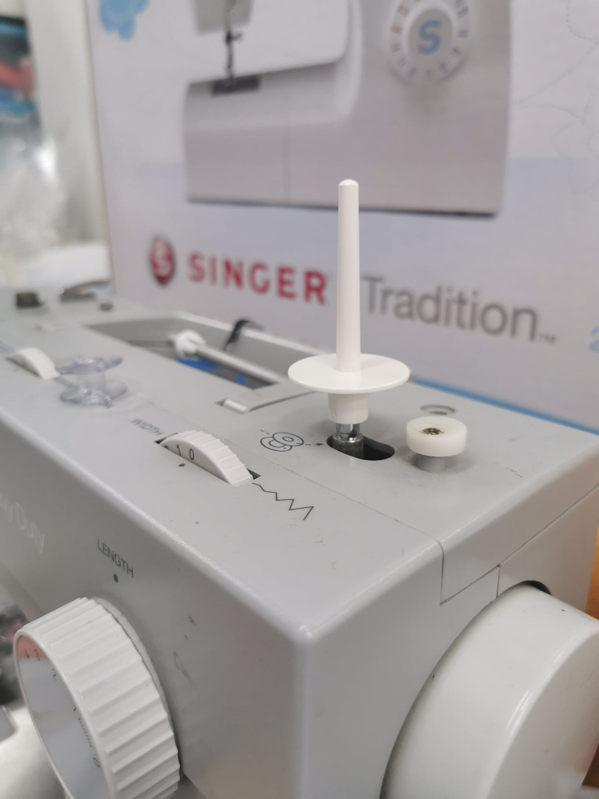 Attachable spool pin, Universal design and usable on all types of sewi ...